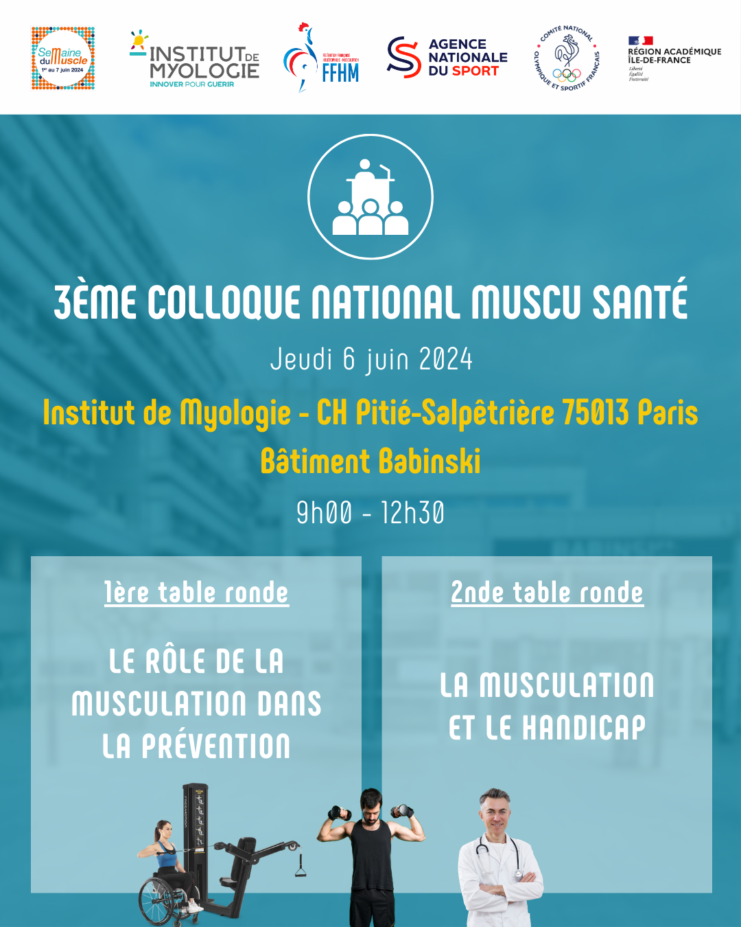 Affiche 3ème colloque national muscu santé - Institut de Myologie